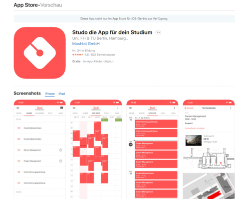 Studo App für Studierende » Digitalisierung von Universitäten